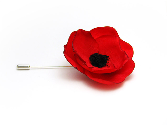 Lapel Flower Pin - Red Poppy Stick Hat Pin on Luulla