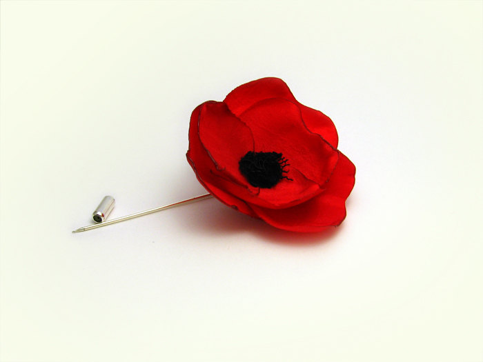 Lapel Flower Pin - Red Poppy Stick Hat Pin on Luulla